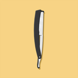 Straight razor outline icon on white background Vector Image