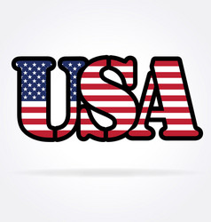 Letters usa text flag Royalty Free Vector Image