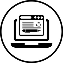 Article blog icon black graphics Royalty Free Vector Image