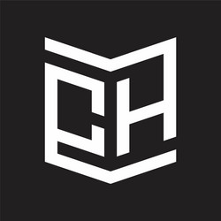 Ch logo monogram with emblem shield shape design Vector Image