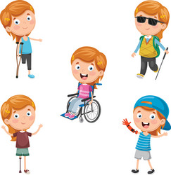 Disabled kids Royalty Free Vector Image - VectorStock