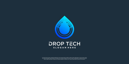 Drop tech logo with creative unique style premium Vector Image