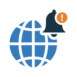 Global notification icon Royalty Free Vector Image