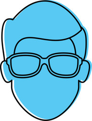 Man with glasses icon Royalty Free Vector Image