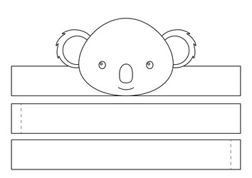 Printable koala paper crown diy cut party ribbon Vector Image