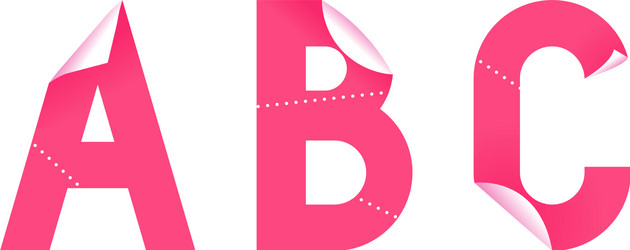 Sticker font in paper art style on white Vector Image