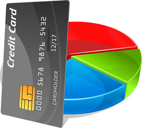 Credit score factors pie chart circle diagram Vector Image