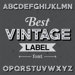 Vintage label font style Royalty Free Vector Image