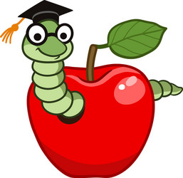 Apple and worm Royalty Free Vector Image - VectorStock