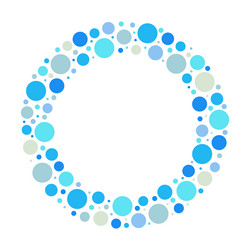 Happy birthday blue bubbles circle frame Vector Image