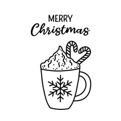 Winter hot drink with gingerbread star Royalty Free Vector