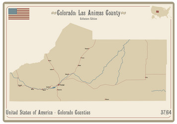 Map of las animas county in colorado usa Vector Image