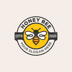 Retro beekeeper honey bee logo Royalty Free Vector Image
