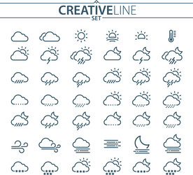 Weather outline icon set Royalty Free Vector Image