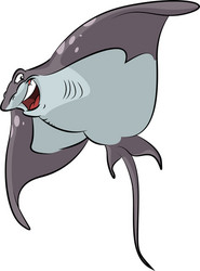 Cartoon marine stingray fish Royalty Free Vector Image