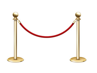 Vip entrance velvet rope barrier realistic mockup Vector Image