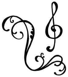 Fancy Treble Clef Tattoo