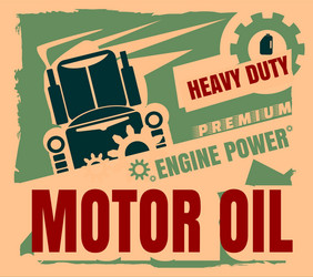 Vintage label design template motor oil Royalty Free Vector