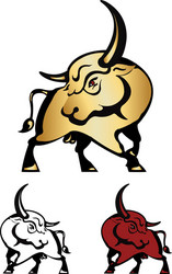 Cartoon bull a boxing player Royalty Free Vector Image