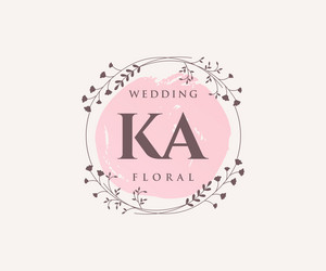 Ka initials letter wedding monogram logos Vector Image