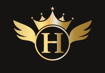 Letter h crown logo Royalty Free Vector Image - VectorStock