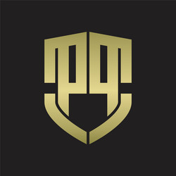 Pp logo monogram with emblem shield style design Vector Image