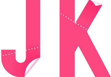 Sticker font in paper art style on white Vector Image