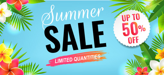 Color sale poster with flowers Royalty Free Vector Image