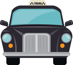 Black london taxi cab cartoon Royalty Free Vector Image