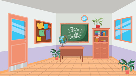 Classroom school with chalkboard scene Royalty Free Vector