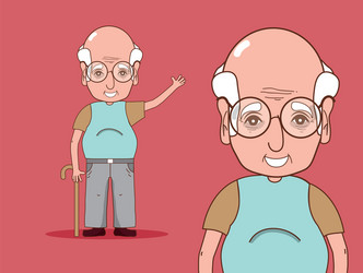 Cute grandfather cartoon Royalty Free Vector Image