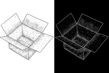 Open box hand drawn sketch Royalty Free Vector Image