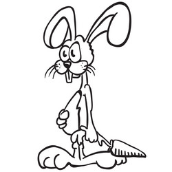 Simple black and white rabbit standing Royalty Free Vector