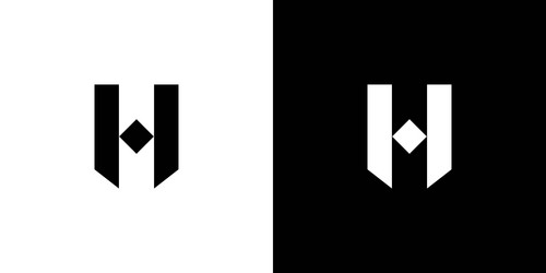 Modern and simple letter h initials logo design Vector Image