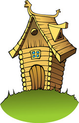 Fantasy tree house inside trunk Royalty Free Vector Image