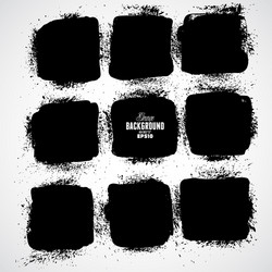 Set of grunge style square shapes elements Vector Image