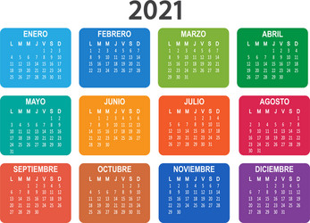 Calendar 2020 2021 week starts from monday Vector Image
