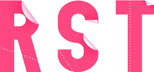 Sticker font in paper art style on white Vector Image