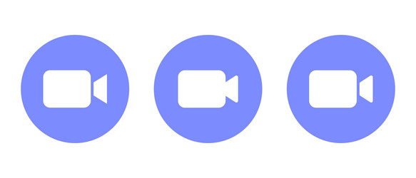 Video call ui icon set Royalty Free Vector Image