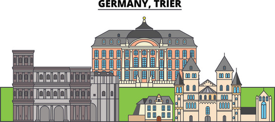 Germany trier city skyline isolated Royalty Free Vector