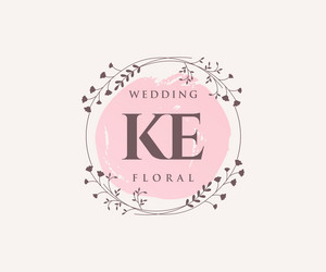 Ke initials letter wedding monogram logos Vector Image