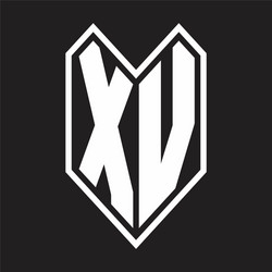 Xv logo monogram with crown up down side design Vector Image