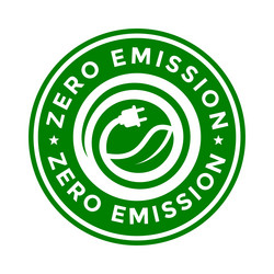 Zero emission badge template this design use leaf Vector Image