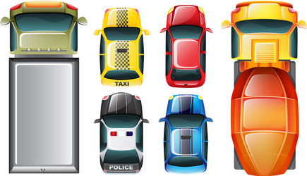 Topview of the vehicles Royalty Free Vector Image