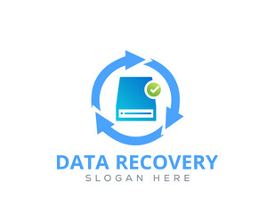 Data recovery logo design templates Royalty Free Vector