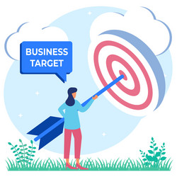 Graphic cartoon character business target Vector Image