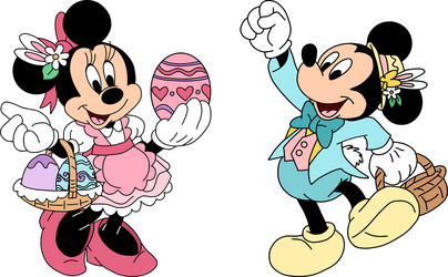 Mickey mouse cartoon easter Royalty Free Vector Image