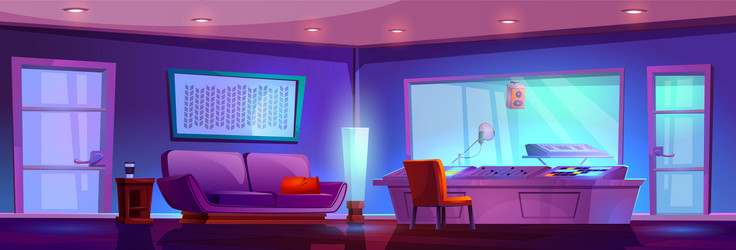 Music record studio production room cartoon Vector Image