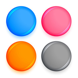 Glossy circle buttons in four colors Royalty Free Vector