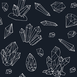 Set of geometric crystals gem and minerals Vector Image